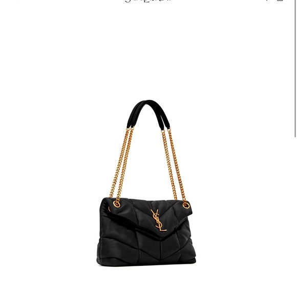 Yves Saint Laurent | Bags | Ysl Small Lou Leather Puffer Bag In Black ...